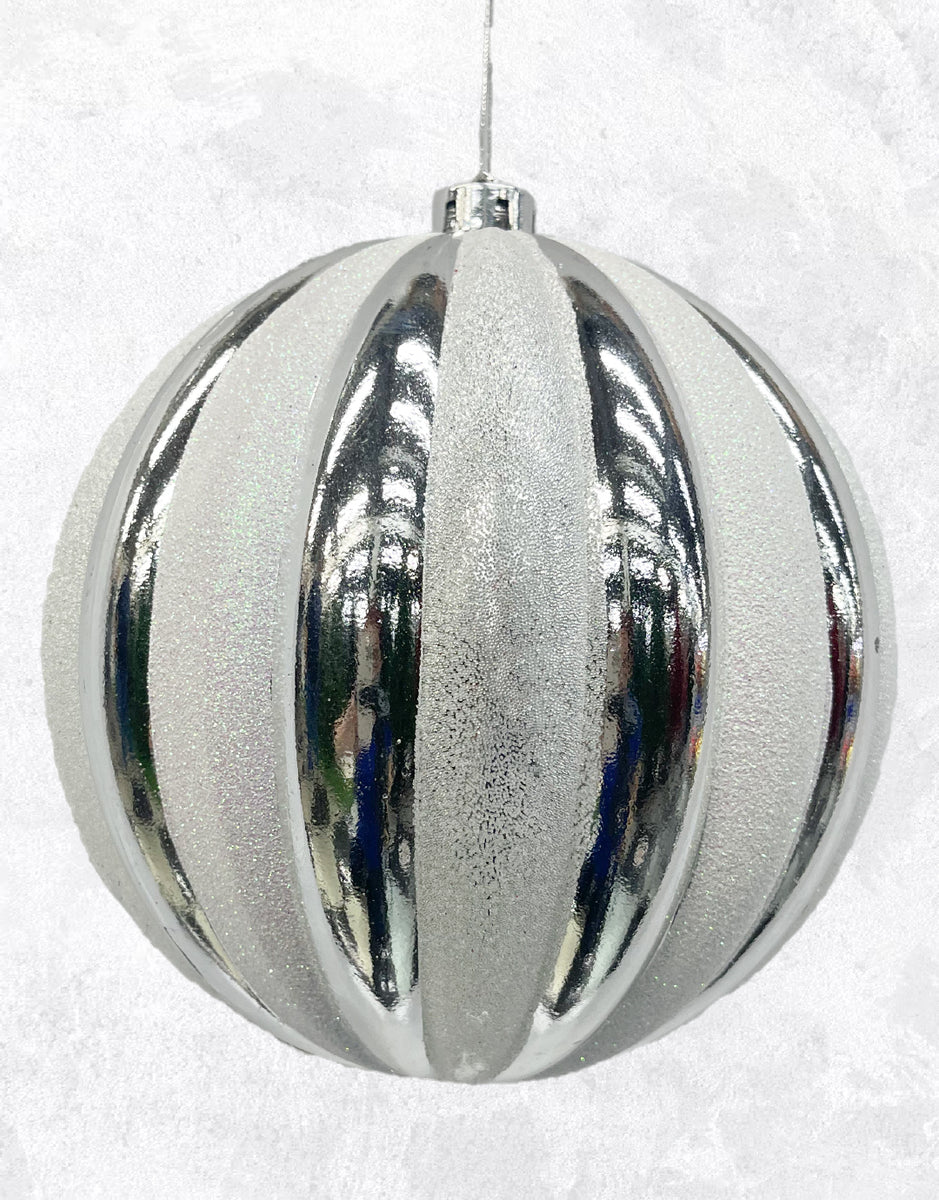 BOLA CALABAZA ESCARCHADA PLATEADA BC25-1 – Meganorte